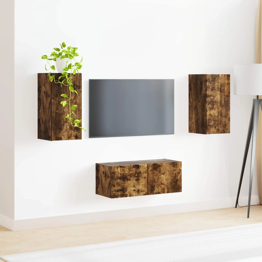 Sestava TV skříněk 2 ks Kouřový dub Kompozitní dřevo 3408966