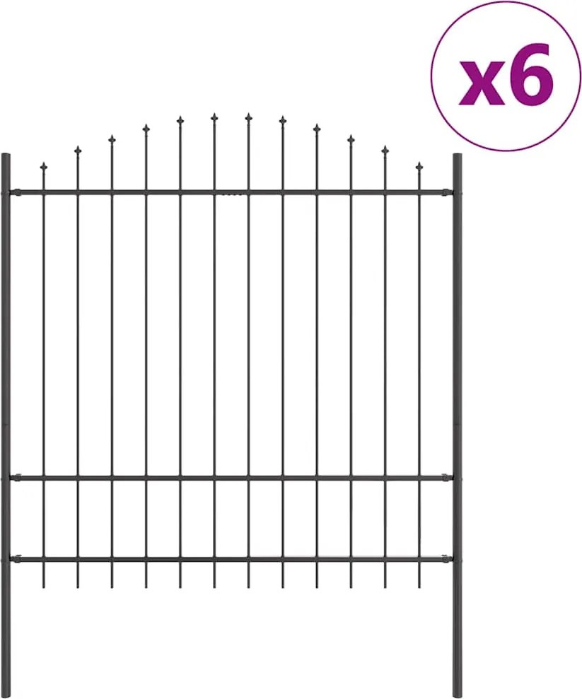 Zahradní plot WOERDEN 6 ks 170 x 215 cm Práškově lakovaná ocel 3360122