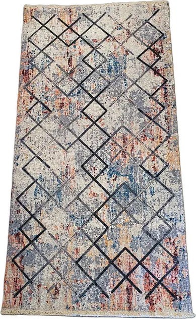 HU Moderní béžovo-šedý koberec Banco 1022-MULTI se vzorem čtverců Rozměr: 60x110 cm