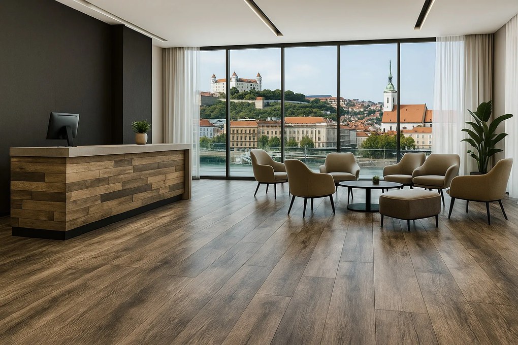 Beauflor, PVC podlaha - lino Texalino Supreme 997 D Valley Oak - dub, na míru, šíře 2m,3m,4m,5m, hnědá, filc, chodba / předsíň