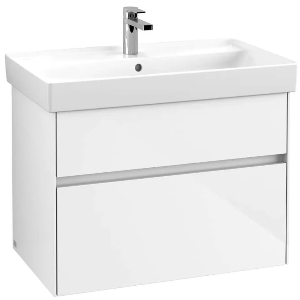 Villeroy & Boch Collaro - Umyvadlová skříňka, 75x55x44 cm, 2 zásuvky, Glossy White C01000DH