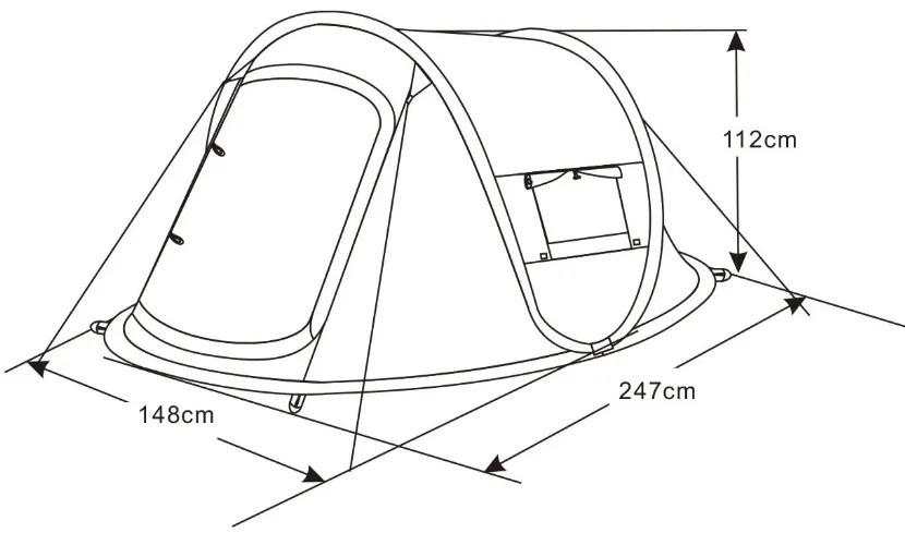 RockTrail Zatemněný pop-up kempinkový stan pro 3 osoby 412195 modrý/oranžový