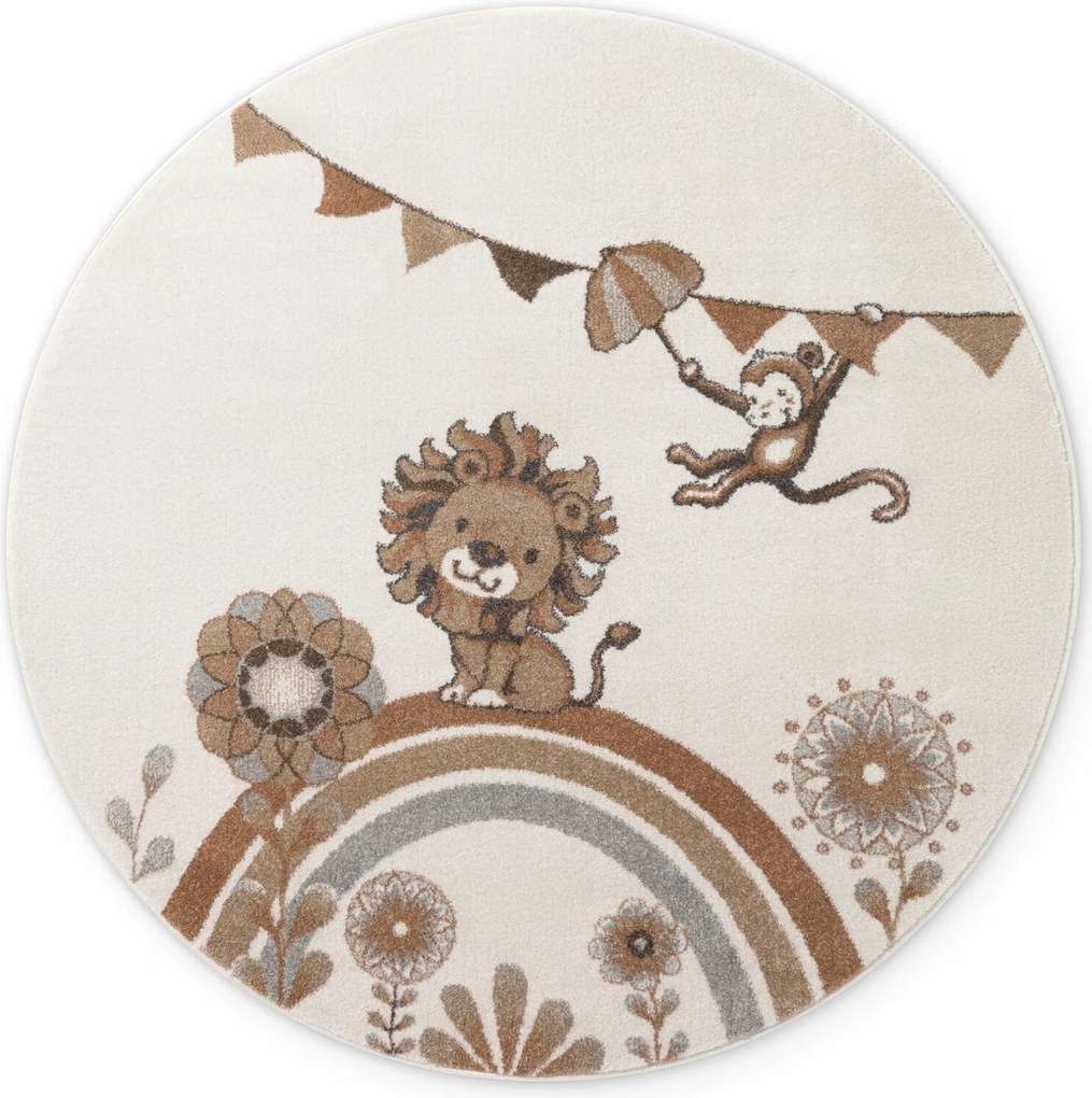 Villeroy & Boch, Dětský kusový koberec Villeroy & Boch Boho Kids 106307 Cream Multicolor kruh, Biano.cz