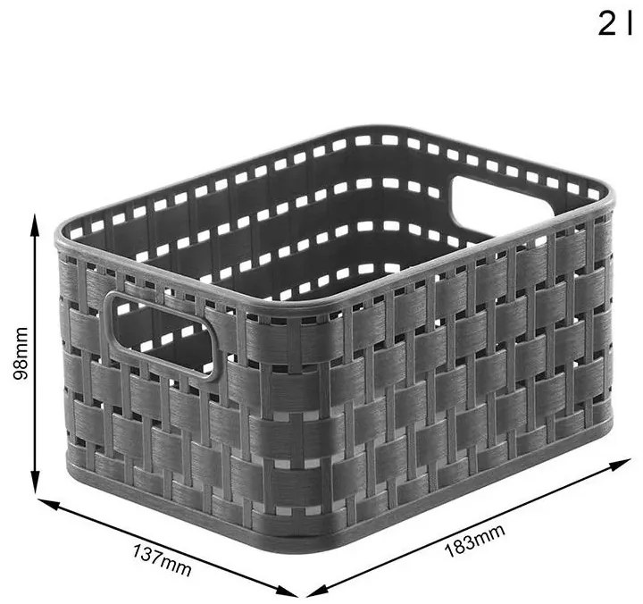 Úložný košík Country 2 l, antracitový