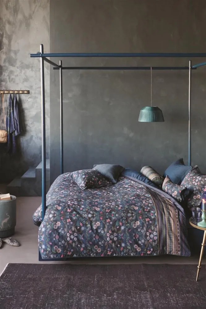 Pip Studio perkálové povlečení Mirrorama tmavě modré 200x200 +2x 70x90 cm (Luxusní perkálové povlečení na francouzskou postel)