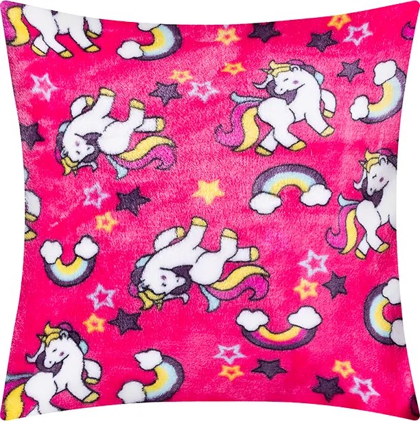 Bellatex Polštářek ELLÍK - dětský motiv Růžová,Bílá 35x40 cm
