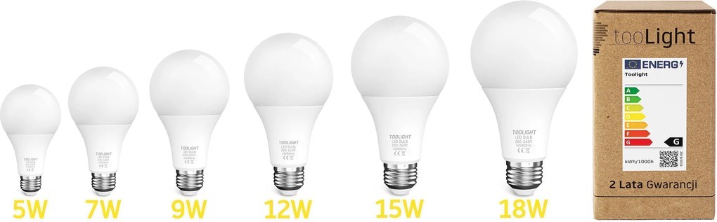 Toolight Toolight, LED žárovka E27, 18W, 1440lm, 6000K studená bílá, RSL034, OSW-20019