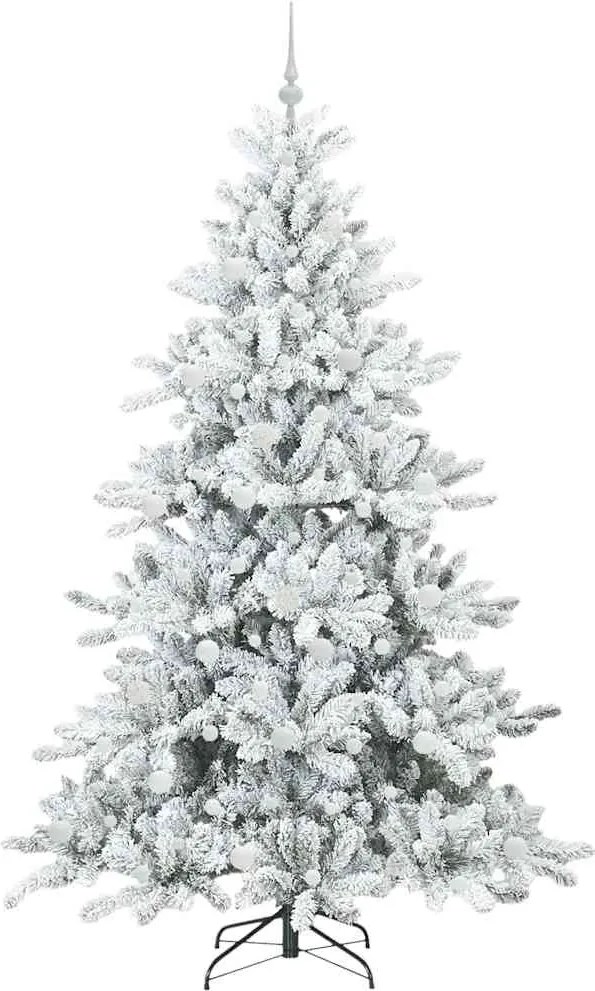 Umělý Skládací Vánoční Strom s stojanem Bílá 210 cm PVC a ocel 3397734
