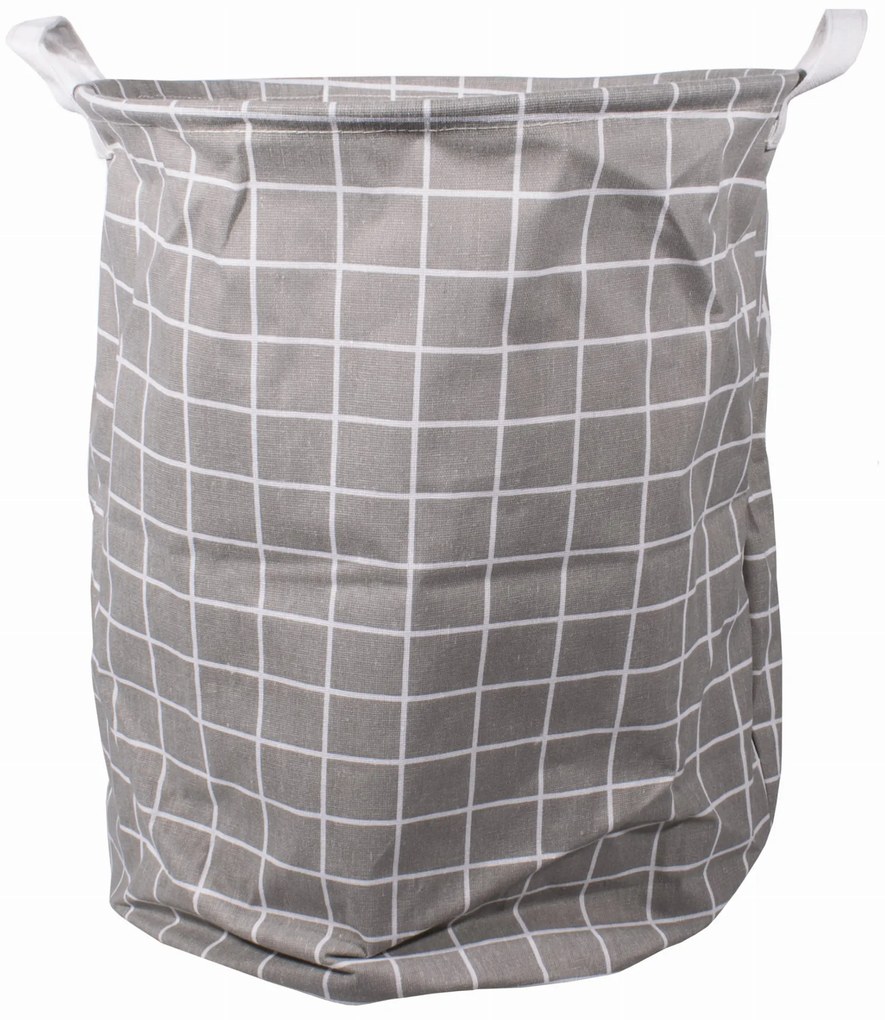 Šedý koš na hračky a prádlo CUBE