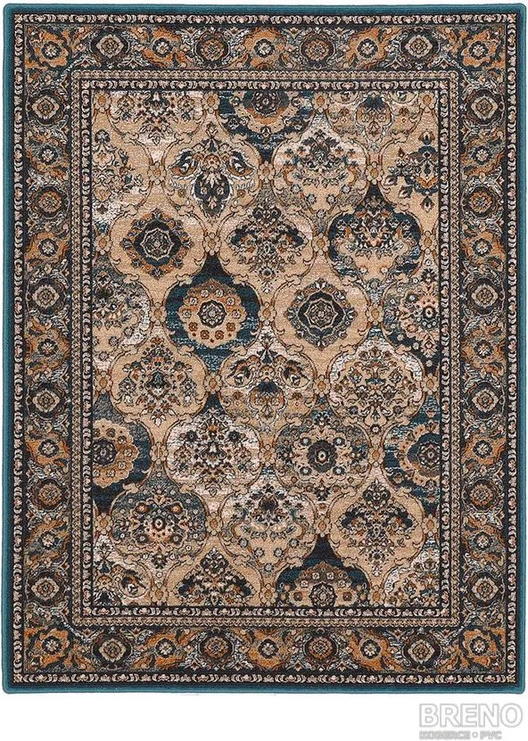 Breno Kusový koberec ISFAHAN FORENZA emerald, 240x340 cm, Hnědá/Vícebarevné