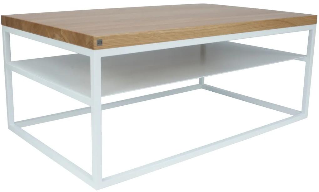 OnaDnes -20% Take Me Home Dubový konferenční stolek Malmo 100 x 60 cm s bílou podnoží