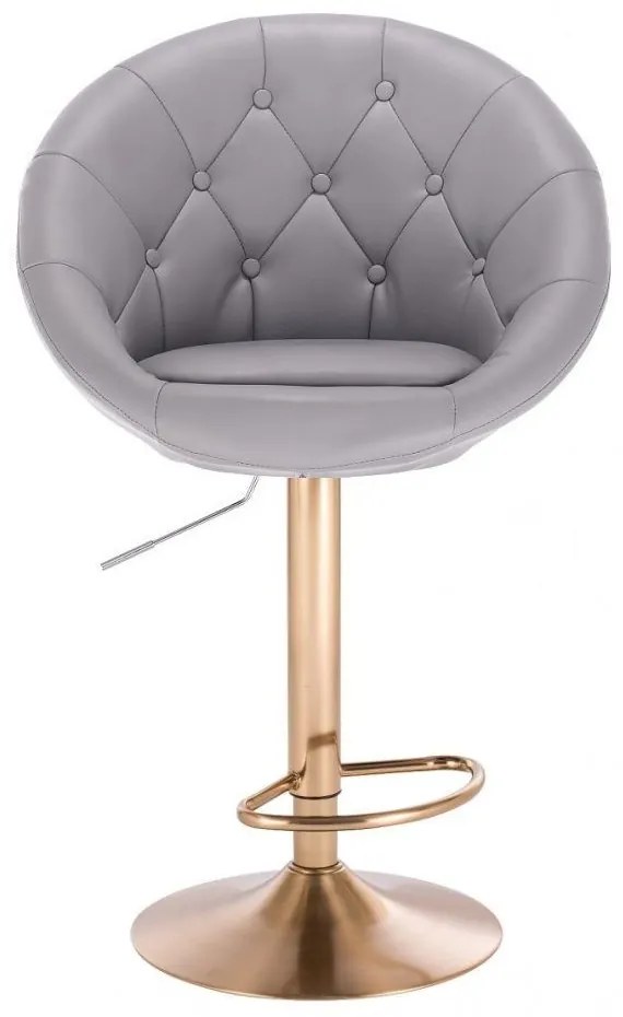 LuxuryForm DESIGN Barová židle VERA na zlatém talíři  - šedá