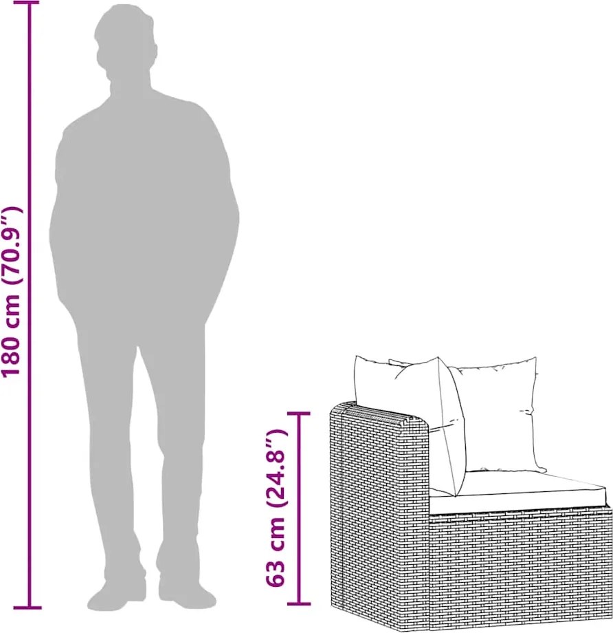vidaXL Marketos 9dílná zahradní sedací souprava s poduškami polyratan černá