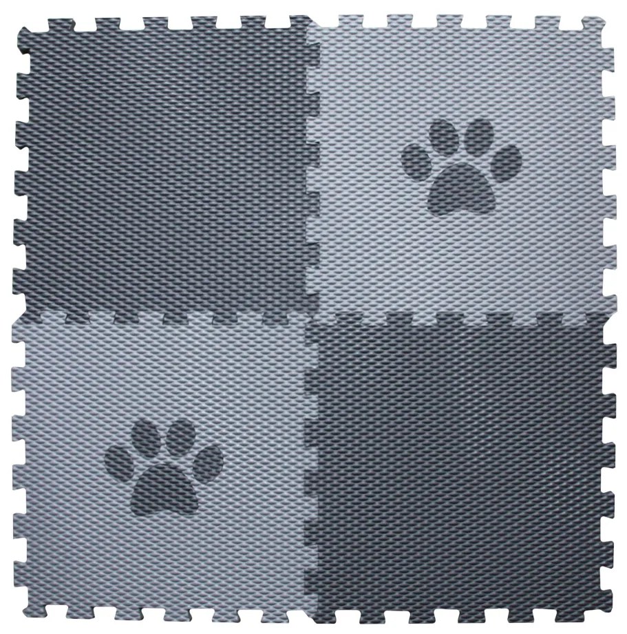 Vylen Podložka pro psy - 4 podlahové díly Puzzle s bílou tlapkou