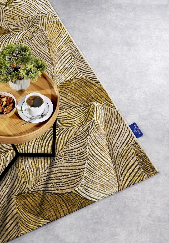 Villeroy & Boch Kusový koberec 106059 Gold, Black – na ven i na doma, 120x180, žlutá, chodba / předsíň