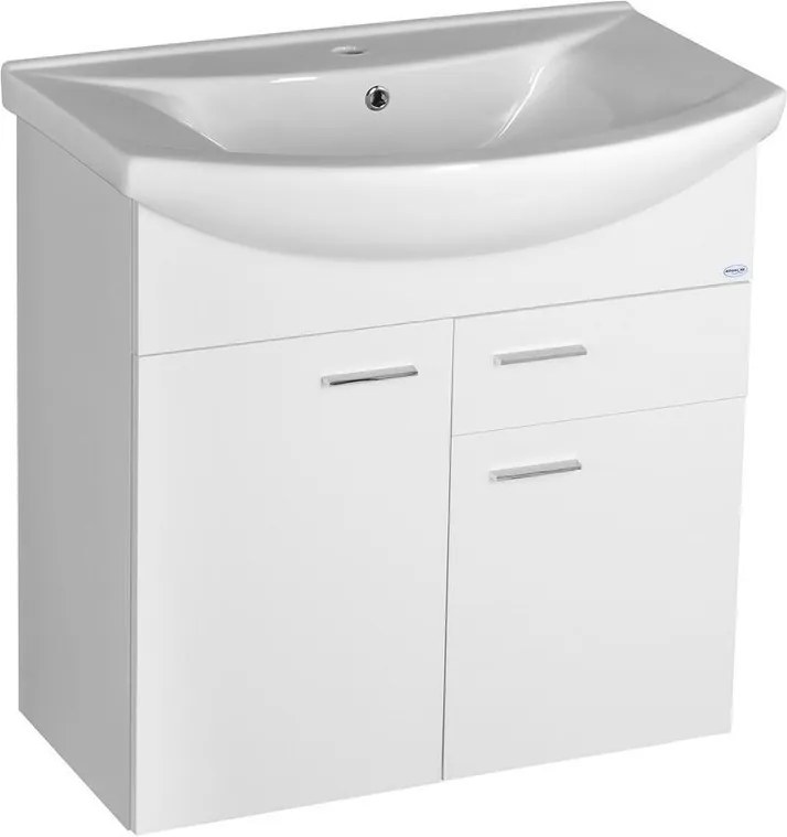 Aqualine Aqualine, ZOJA umyvadlová skříňka 71,5x74x34cm, bílá, 51075A