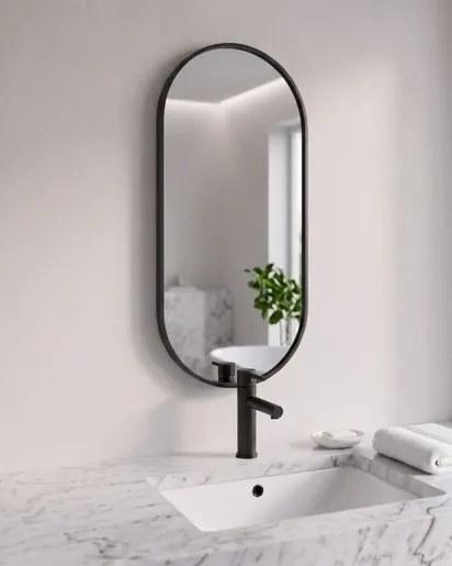 Amirro CHARLOTTE OVAL zrcadlo 50x100 cm černá 412-788