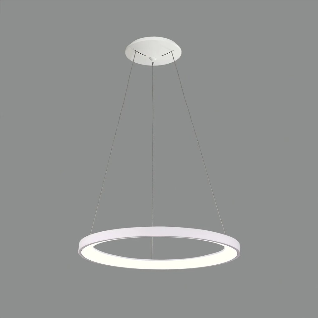 ACB Iluminacion Závěsné LED svítidlo GRACE, ⌀ 58 cm, 50W, CRI90 Barva: Bílá, Teplota světla: CCT switch 2700/3000K, Stmívání: DALI/PUSH