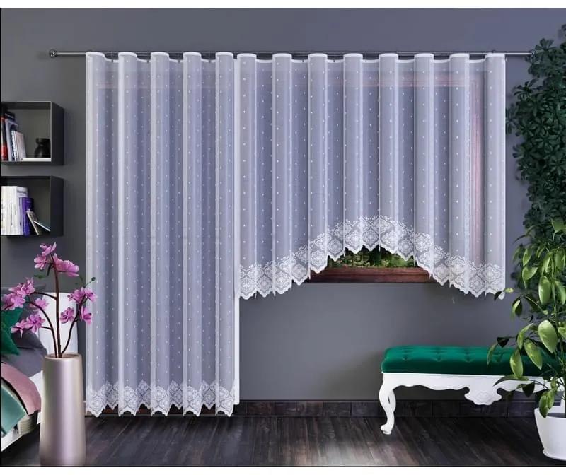 DekorTextil Hotová záclona nebo balkonový komplet Xenie - bílá ROZMĚR: (š x v): 300 x 140 cm