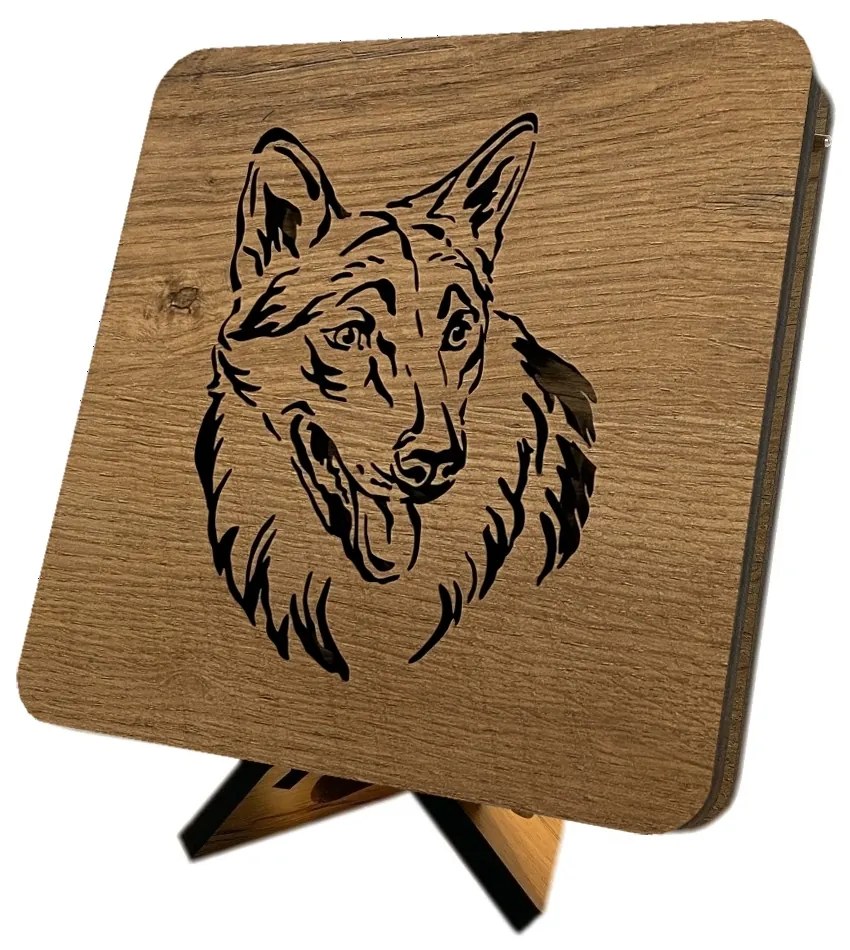Li-Go "Německý Ovčák" lampa 19x19cm provedení povrchu: bříza