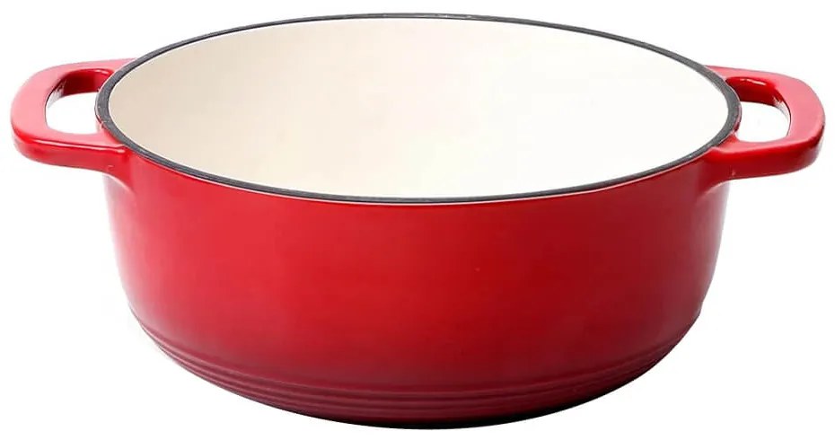 Smaltovaný litinový hrnec s poklicí 5,7 L, červený