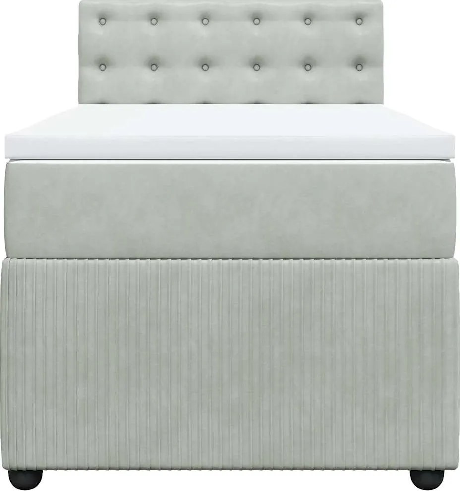 Box spring postel s matrací světle šedá 80 x 200 cm samet 3287602