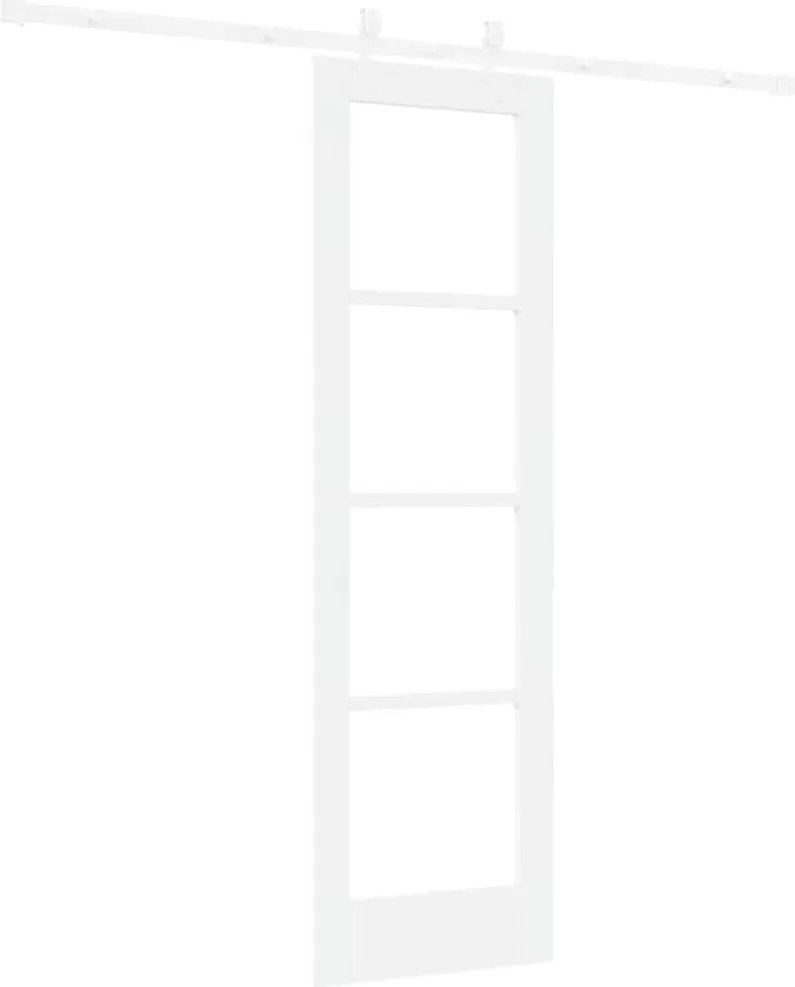 Posuvné dveře 61 x 198,5 cm Masivní borové dřevo a sklo Bílá 3332238