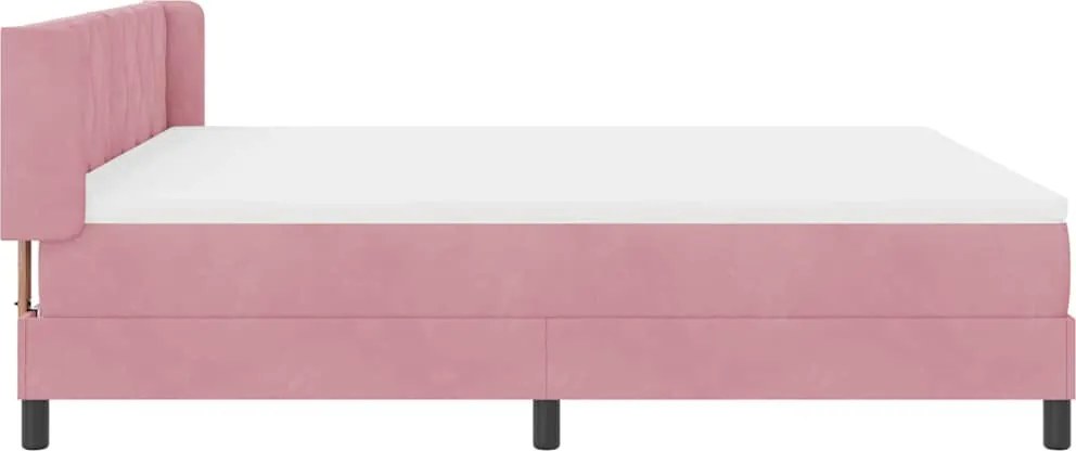 Postel s boxspringem s čelo Růžová 200 x 180 cm samet 3341539