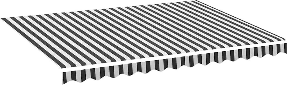 Náhradní plachta na markýzu antracitová a bílá 350 x 250 cm polyesterová 311986