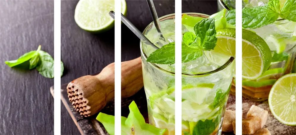 5-dílný obraz lahodné Mojito