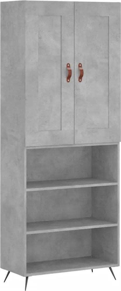 Skříň highboard betonově šedá 69,5x34x180 cm kompozitní dřevo 3200045
