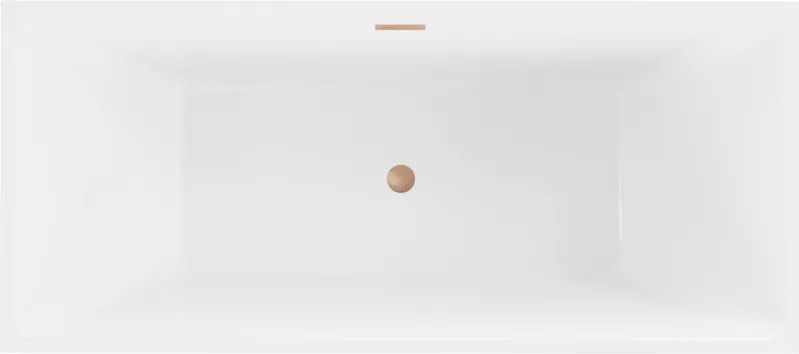 Mexen Lita, volně stojící vana 170 x 75 cm, bílá-černá, měděný přepad, 52121707575-65