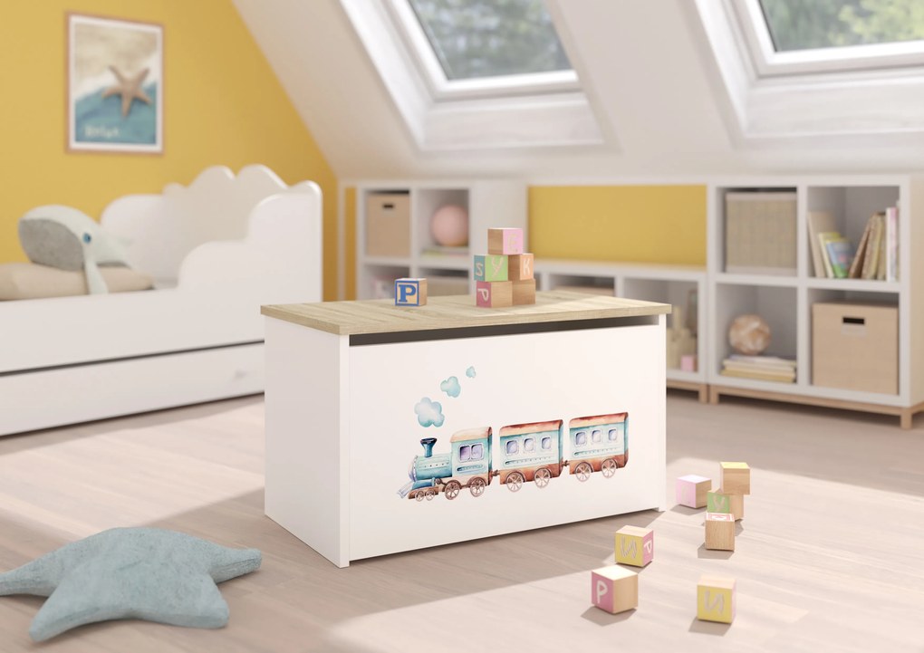 ADRK Furniture Truhla na hračky DARIA TB-Dar-W+S-RAIL-n-O055