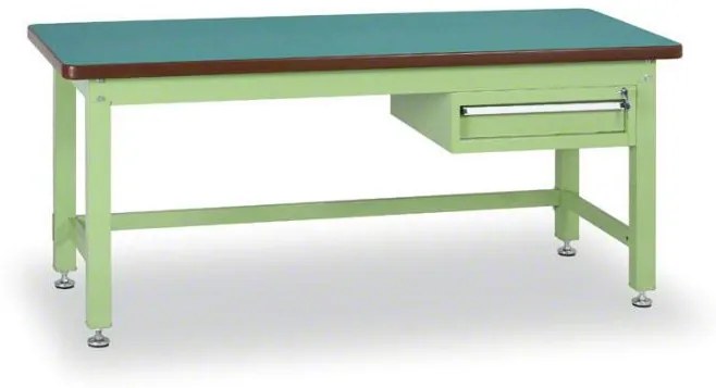 b2b partner Dílenský stůl GL 1000 s jednozásuvkovým kontejnerem, 1800 mm, zelený (186143)