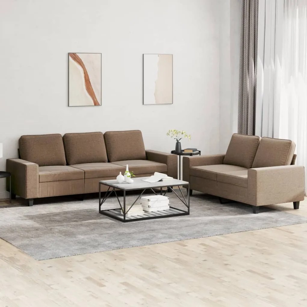 2dílná sedací souprava hnědá textil 3201901