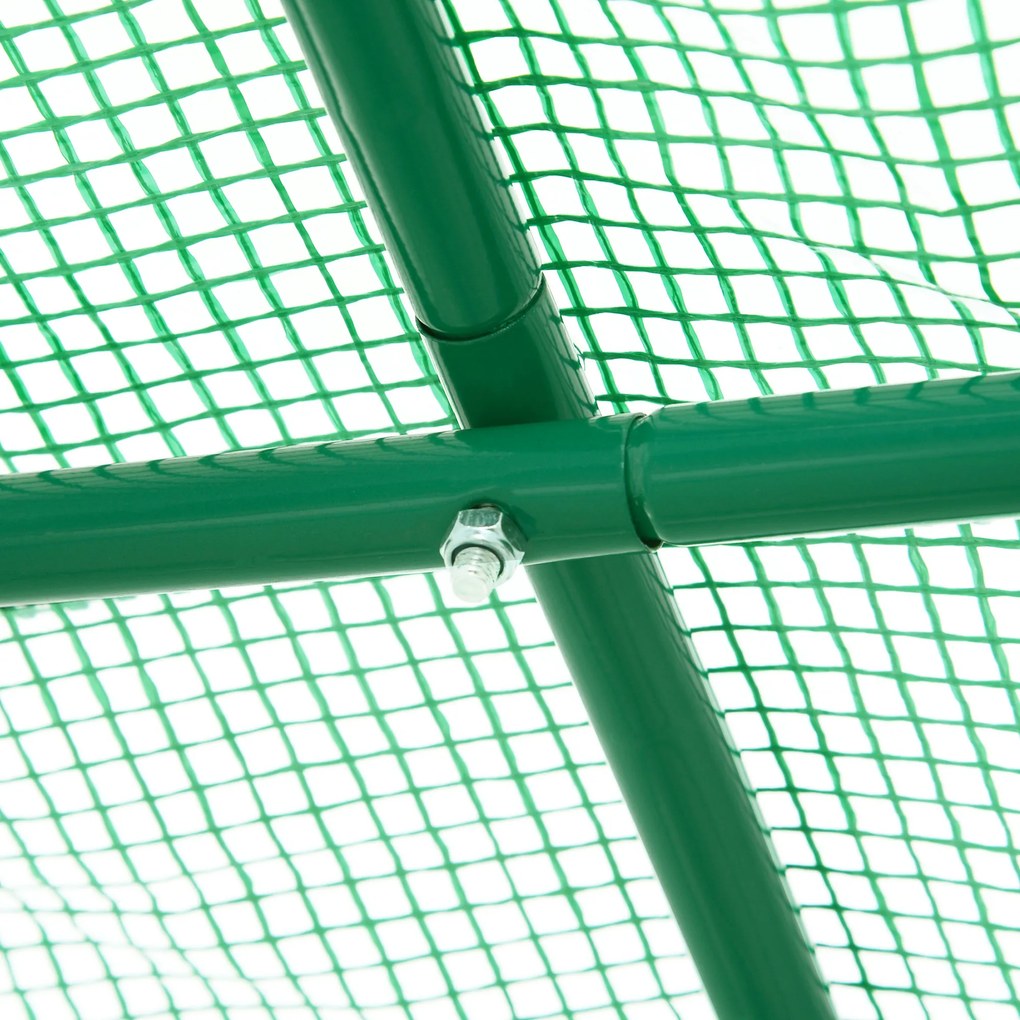 Outsunny Fóliový skleník Skleník na rajčata Fóliový tunelový skleník Studený rám s oknem Zelený 245 x 200 x 198 cm | Aosom