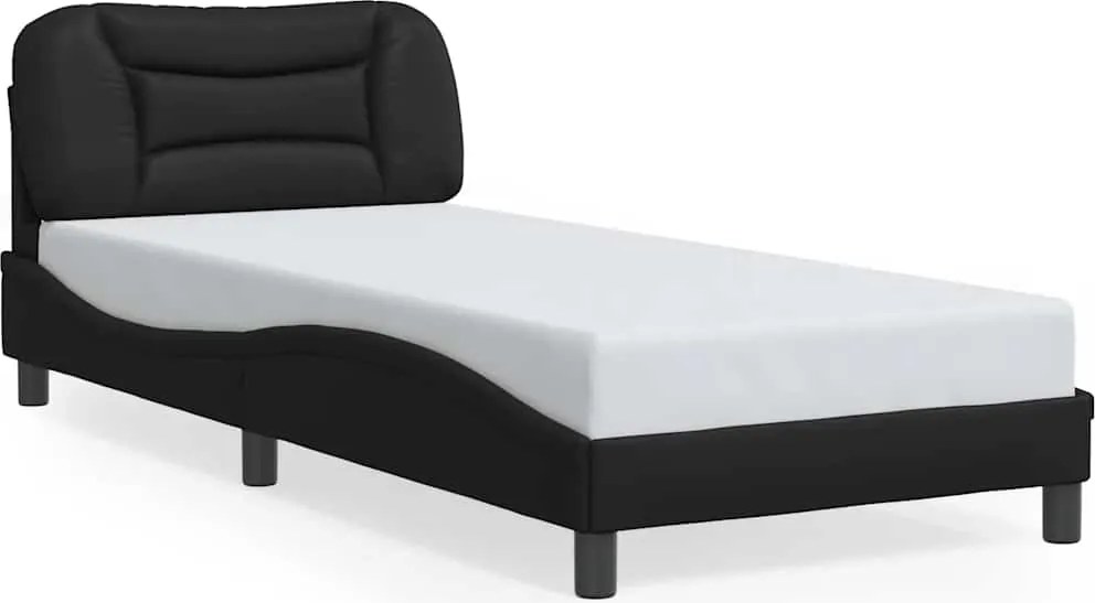 Rám postele bez matrace Hvar černý 90x190 cm umělá kůže 3207967