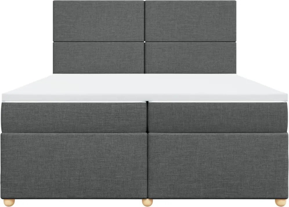 Box spring postel s matrací tmavě šedá 200x200 cm textil 3291381