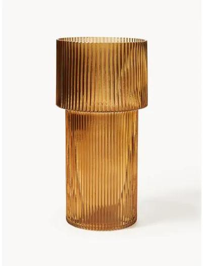 Skleněná váza's žebrovaným povrchem Lija, V 30 cm