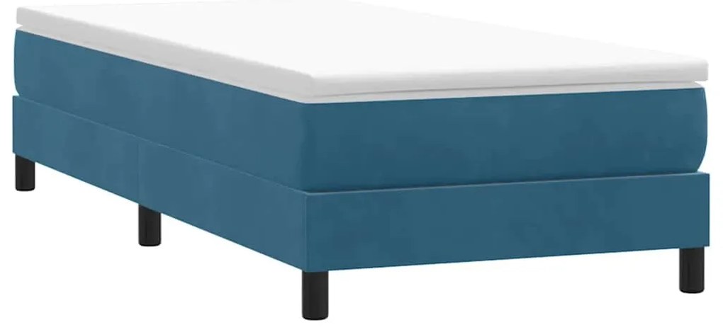 Postel Box Spring bez matrace tmavě modrá 90x210 cm samet 3315811