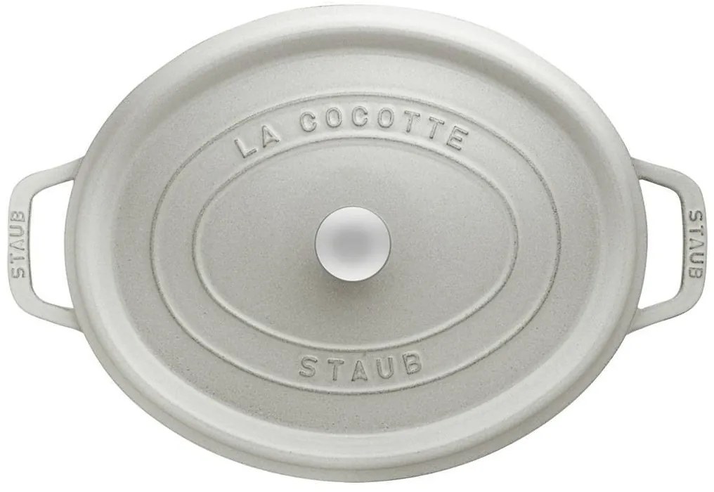 Staub Cocotte hrnec oválný 33 cm bílá lanýžová, 11033107