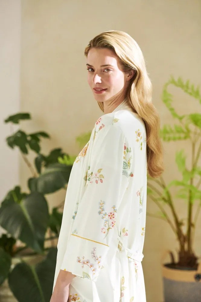 Pip Studio Naomi kimono Blossom Chique, bílý (Kimono z měkké strečové viskózy)