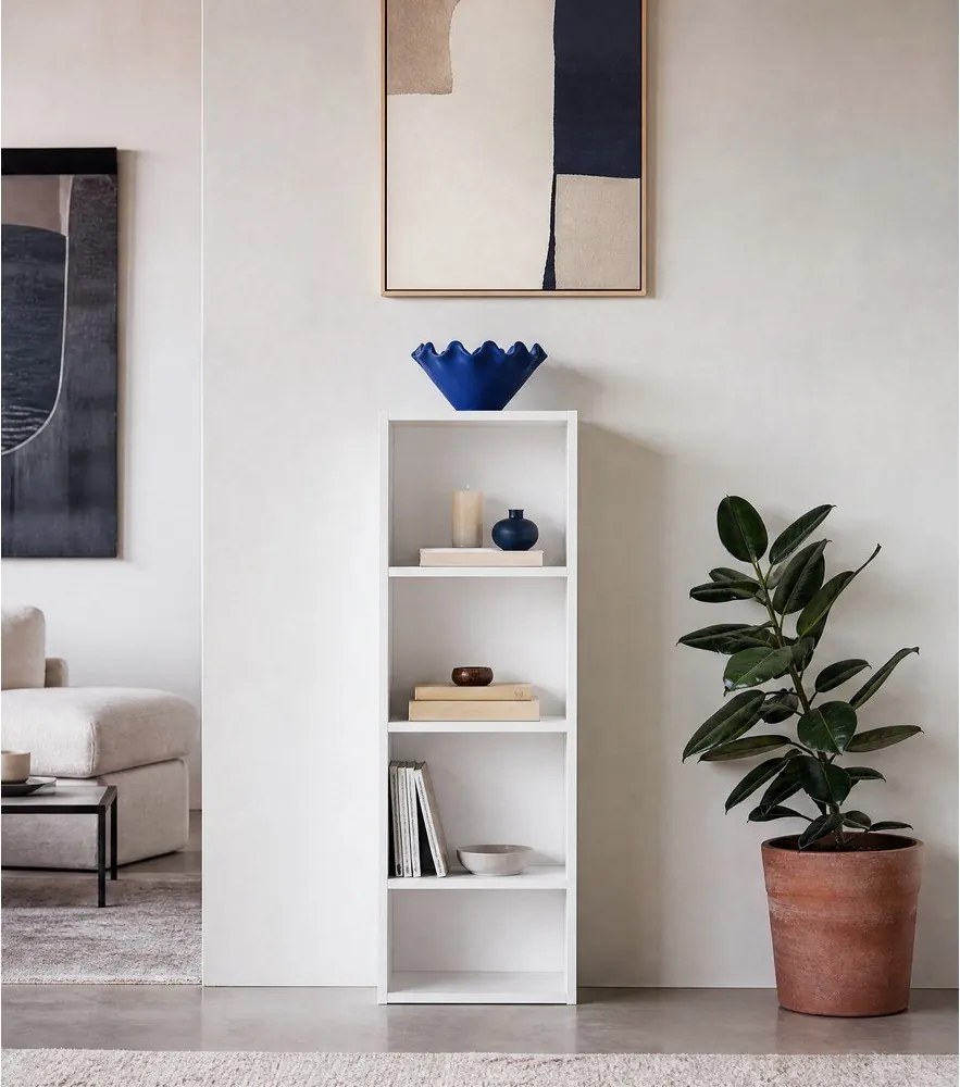 Bílá knihovna 30x106x24 cm Cube – Casa Selección
