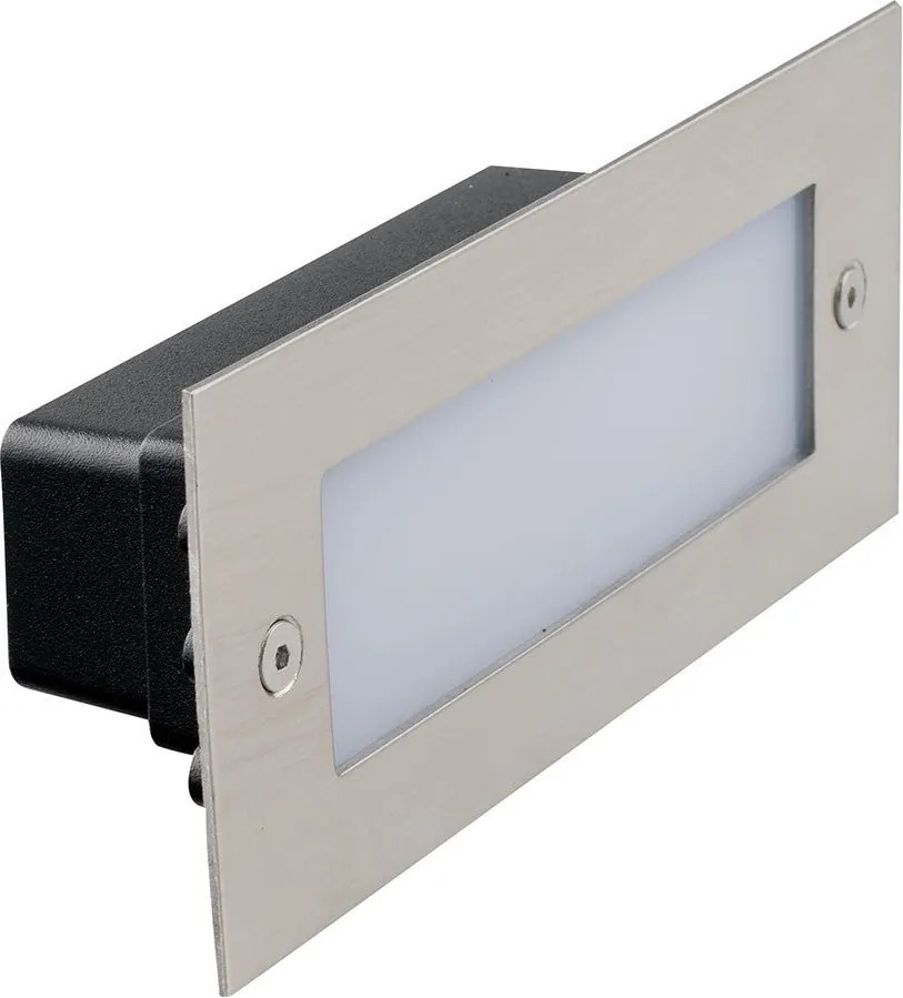 FAN LED-WALK-RT Pochozí venkovní svítidlo LED WALK nikl INOX 12 W 1500 lm 4000 K IP54 9x21x6,6 cm - FANEUROPE