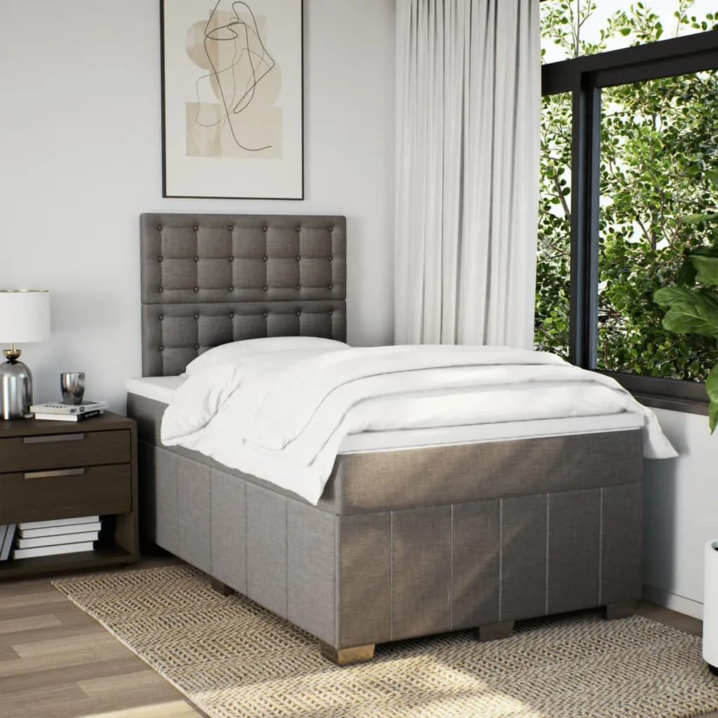 Box spring postel s matrací taupe 120x190 cm textil 3293925