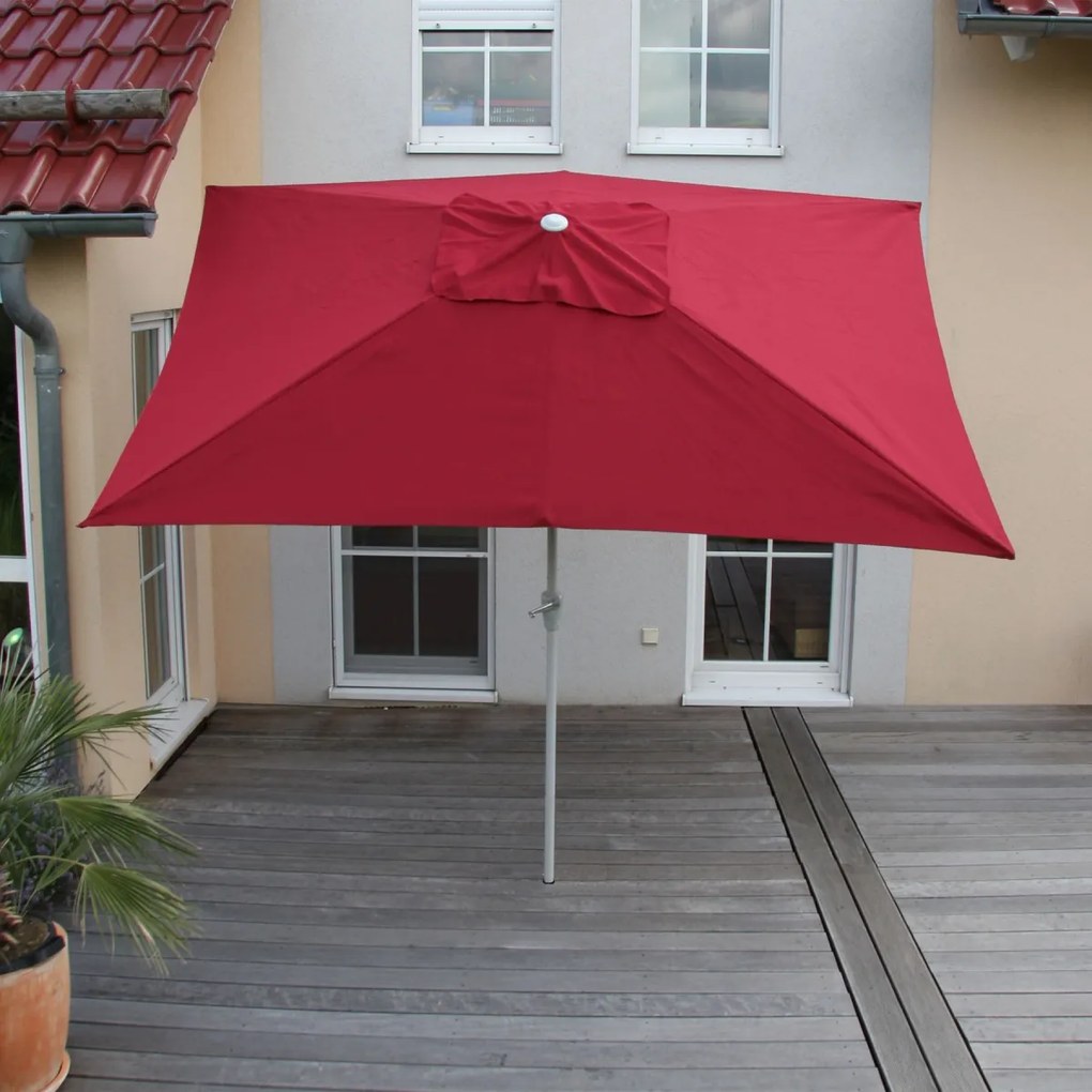 Slunečník N23 2x3m - polyester/hliník - bordó