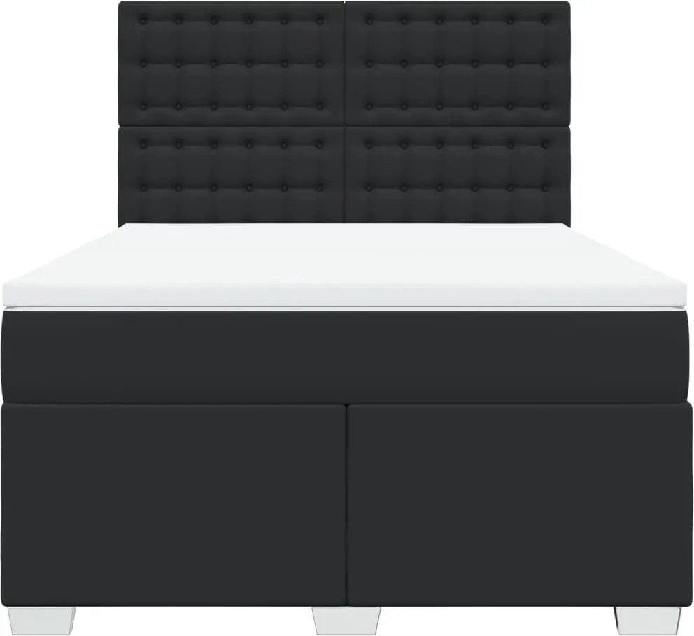 Box spring postel s matrací černá 140 x 190 cm umělá kůže 3290720