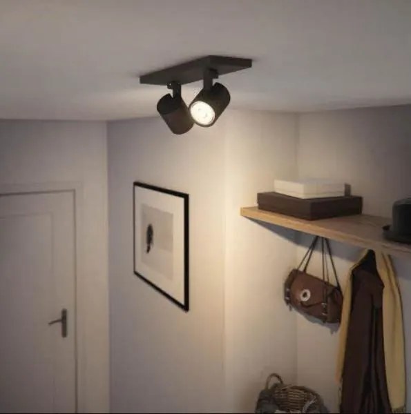 Philips - LED RGBW Stmívatelné bodové svítidlo RUNNER 2xGU10/6,5W/230V černá