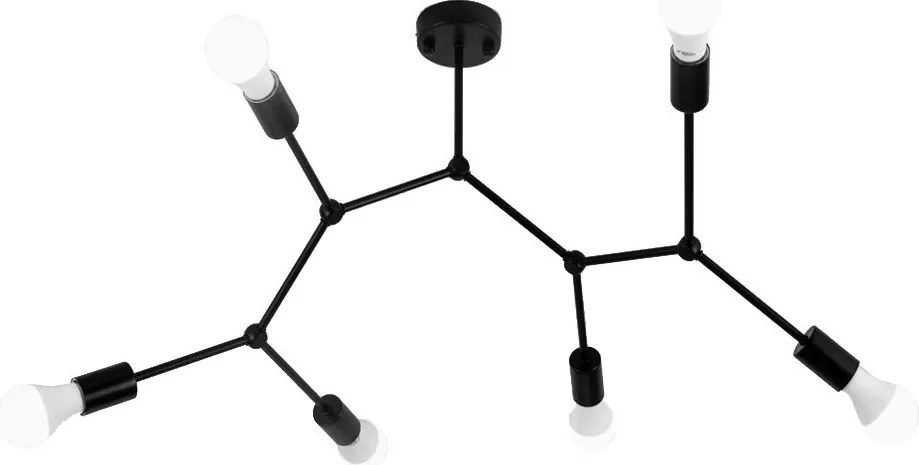 Toolight - Stropní svítidlo 6xE27 APP737-6C, černá, OSW-08794