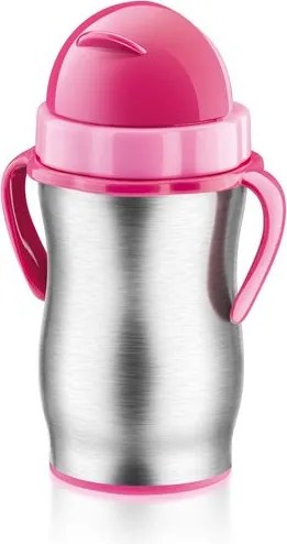 TESCOMA Dětská termoska s brčkem BAMBINI 300 ml, nerez, růžová